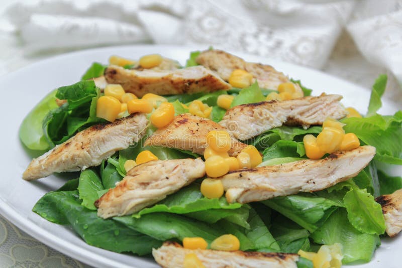 Cos lettuce salad stock image. Image of garnish, meal - 76930461