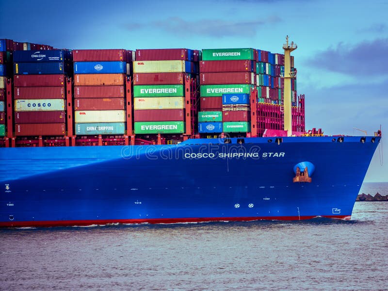 Cosco Shipping Star editorial photo. Image of port, watercraft - 385301181
