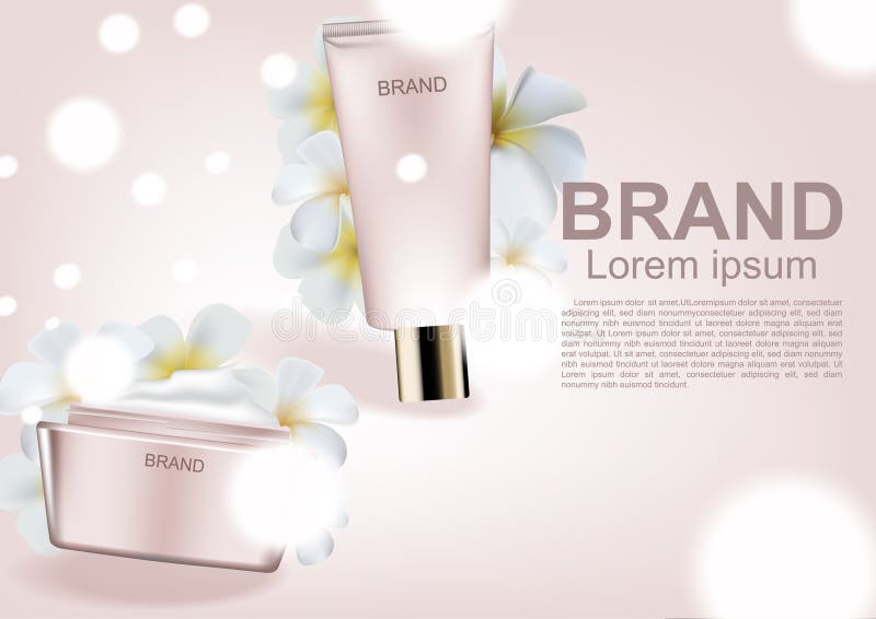 Cosmetic Ads Poster Template, Pink Cosmetic Set with Small Light Stock ...