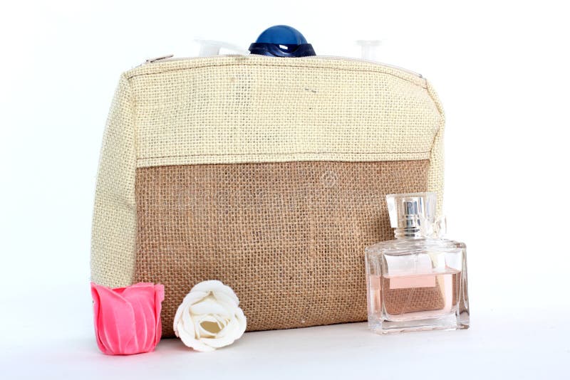 Cosmetic Bag from Natural Jute Stock Image - Image of exclusive, modern ...
