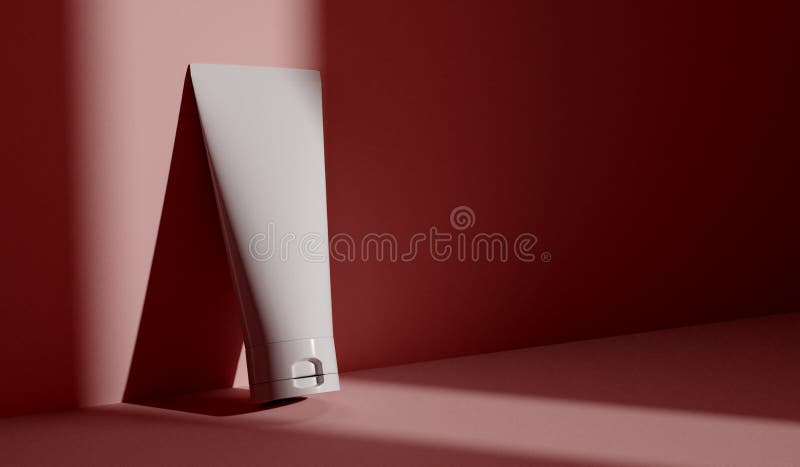 Cosmetic Beauty Product Packaging Template. White Tube with Dramatic ...