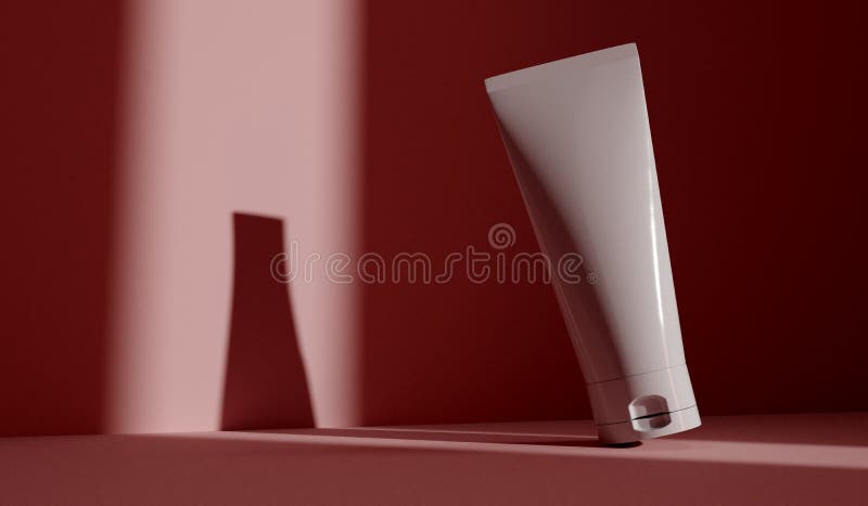 Cosmetic Beauty Product Packaging Template. White Tube with Dramatic ...