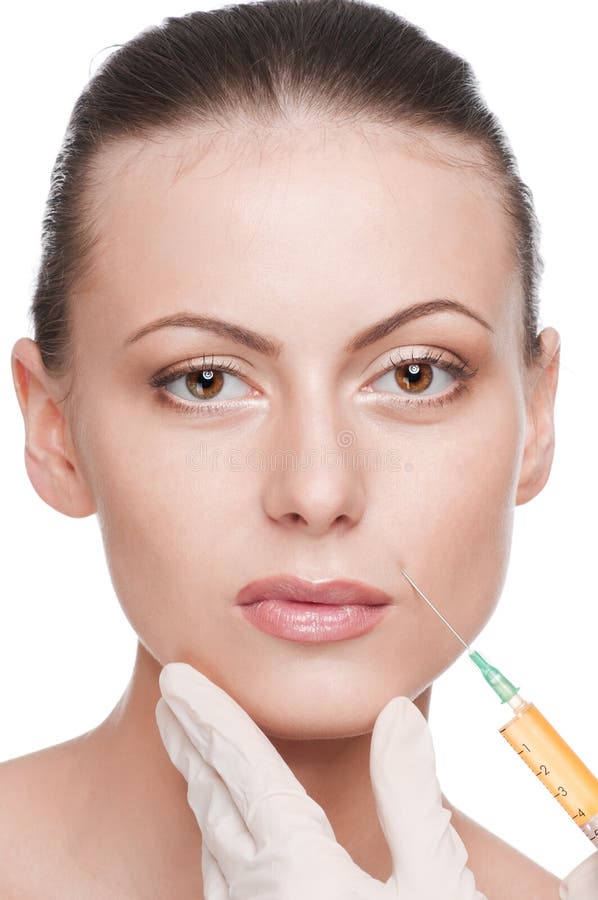 Cosmetic Botox Injection in the Beauty Face Stock Image - Image of ...