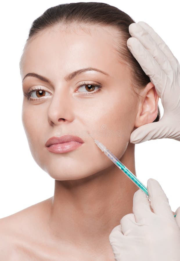 Cosmetic Botox Injection in the Beauty Face Stock Photo - Image of ...