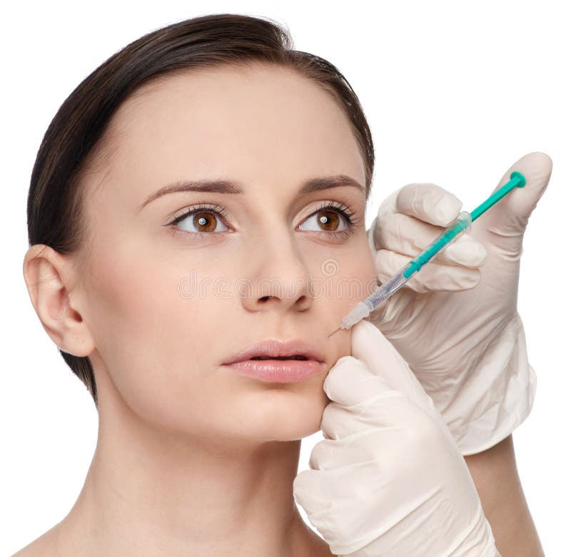 Cosmetic Botox Injection in the Beauty Face Stock Image - Image of ...