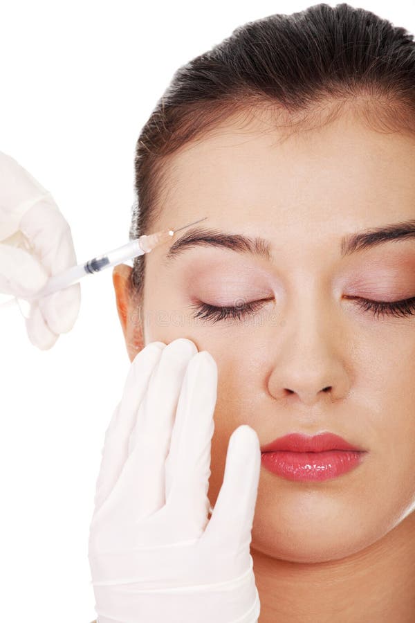 Cosmetic Botox Injection in the Female Face Stock Image - Image of ...
