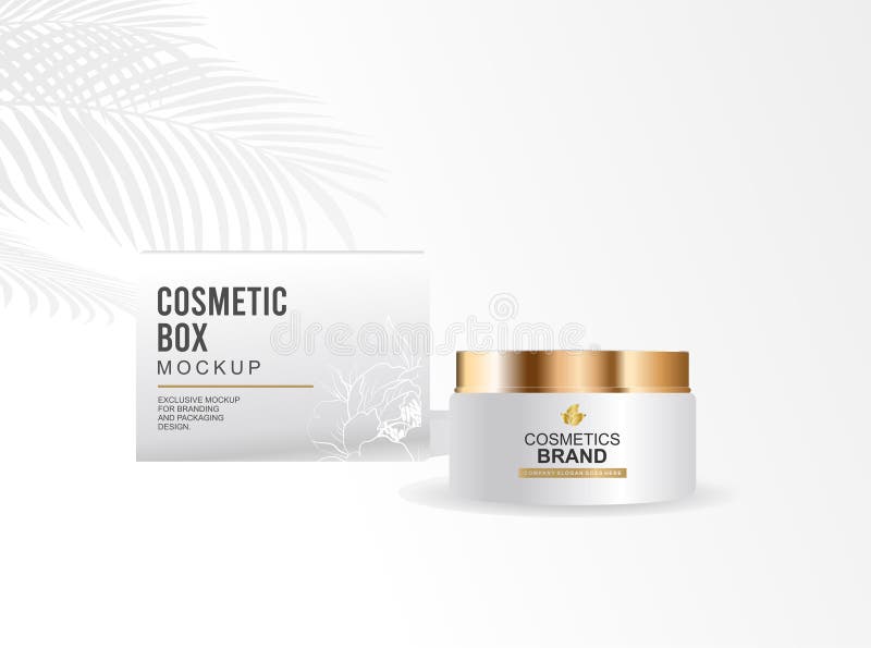 Cosmetic Bottle and Box Packaging Mockup Stock Illustration ...