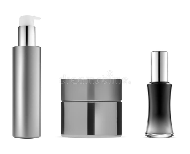 Cosmetic Bottle Collection Cream Jar Serum Bottle Stock Illustration Illustration Of Beauty