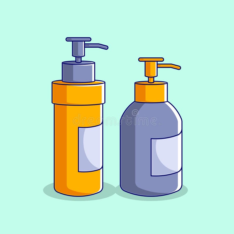 Cosmetic Bottles Plastic Cartoon Design Stock Vector - Illustration of ...