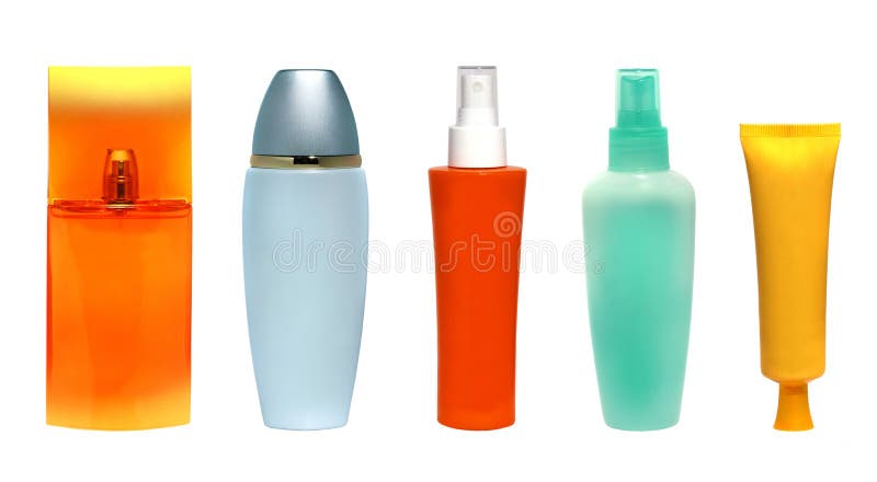 Cosmetic bottles set stock image. Image of beauty, clean - 11908363