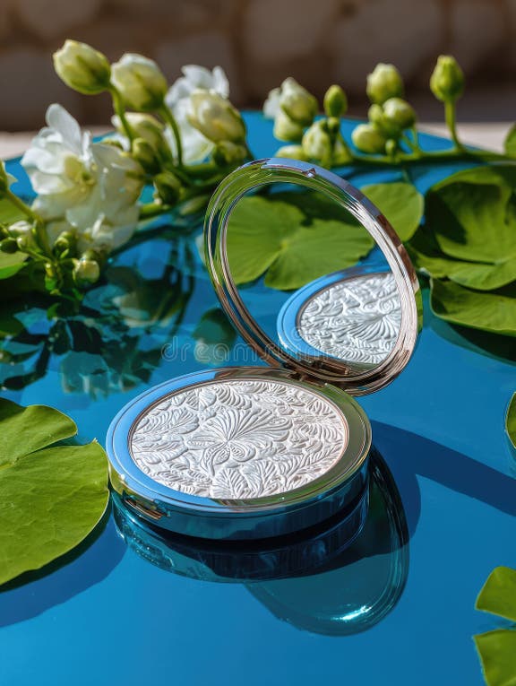 Powder Compact & Floral Bloom Stock Illustration - Illustration of ...