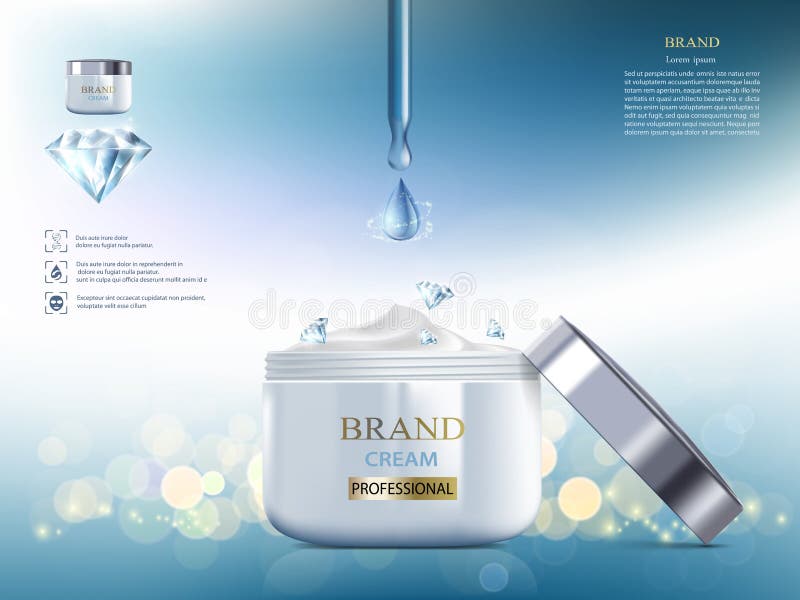 Cosmetic Cream with Diamond. Packaging Brand Design Stock Vector ...