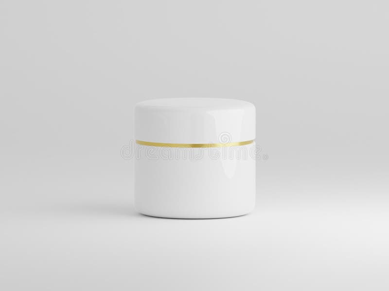 Cosmetic Cream Jar on a Plain White Background Stock Illustration ...