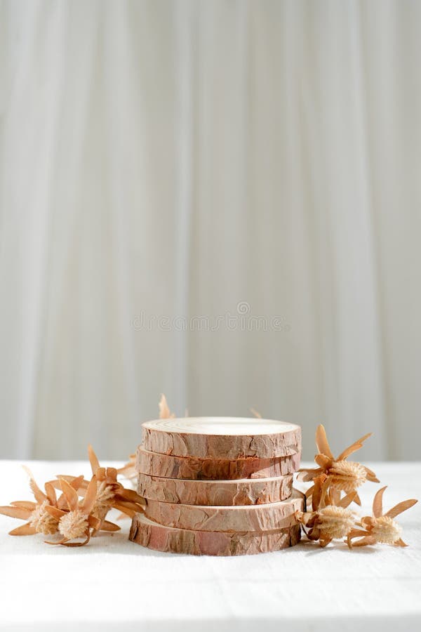 Cosmetic Display Stand for Natural Concept Product Showcase Stock Image ...