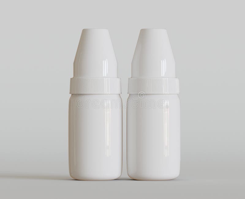 Cosmetic Dropper Bottle 3D Render on Grey BG Stock Illustration ...