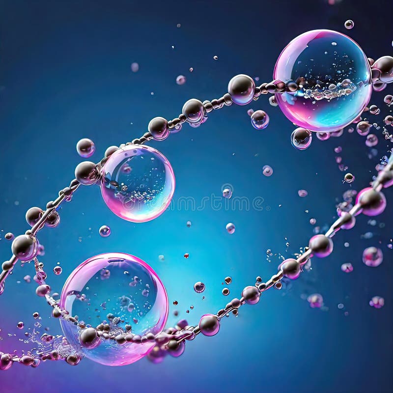 Cosmetic Essence, Liquid Water Molecules, Molecules Inside Liquid ...