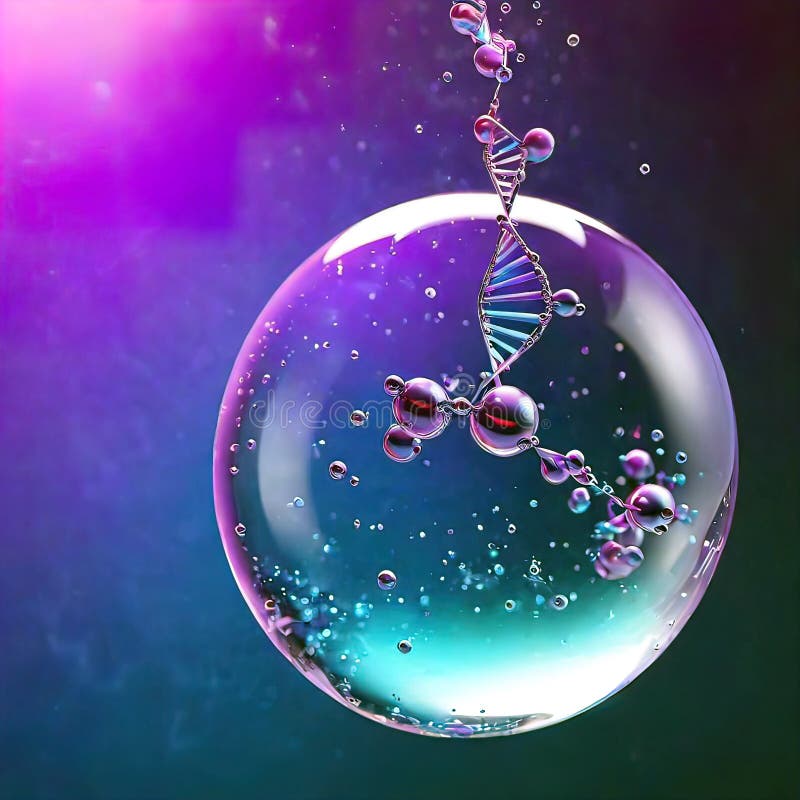 Cosmetic Essence, Liquid Water Molecules, Molecules Inside Liquid ...