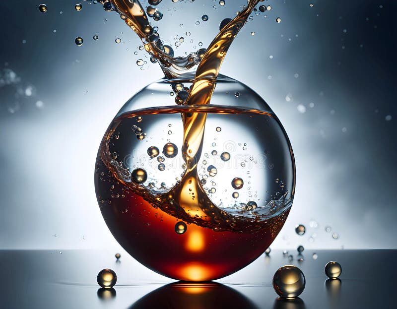 Cosmetic Essence, Liquid Water Molecules, Molecules Inside Liquid ...