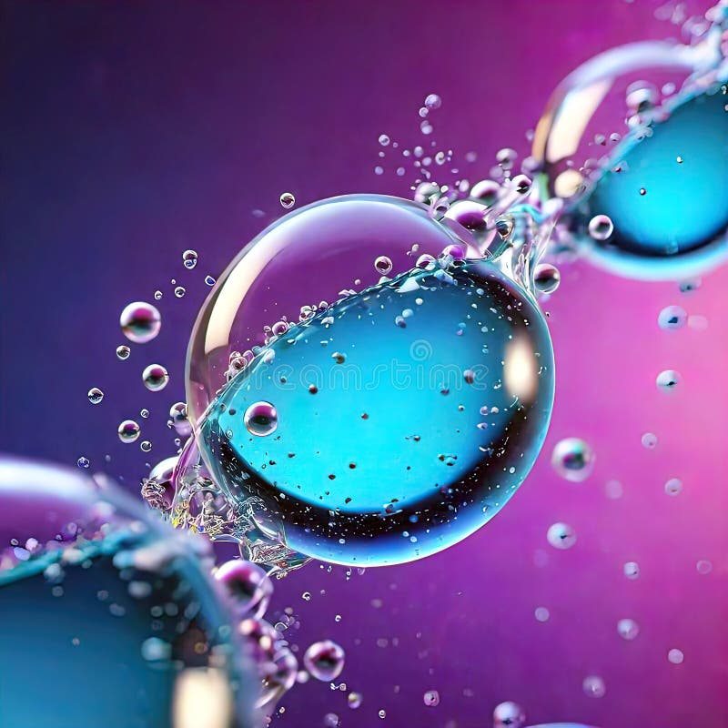 Cosmetic Essence, Liquid Water Molecules, Molecules Inside Liquid ...