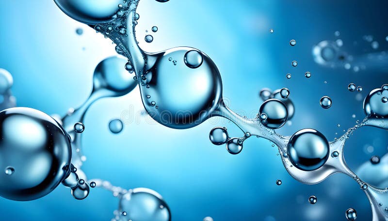 Cosmetic Essence, Liquid Water Molecules, Molecules Inside Liquid ...
