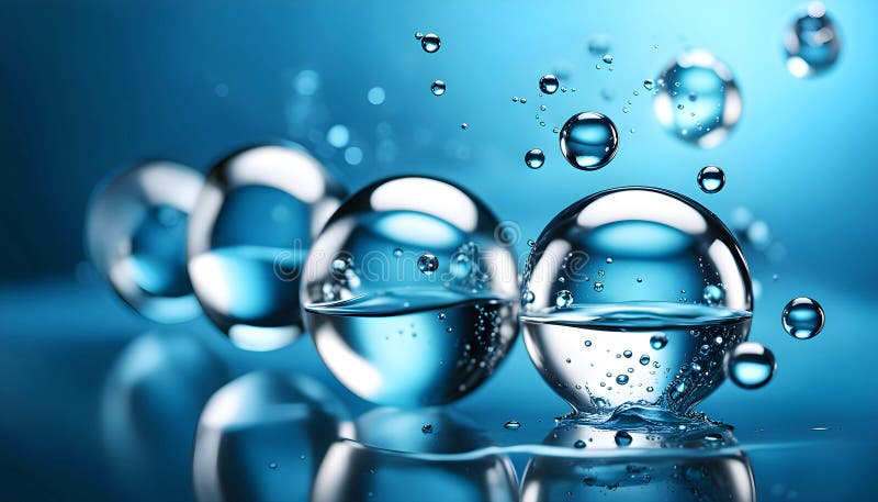 Cosmetic Essence, Liquid Water Molecules, Molecules Inside Liquid ...