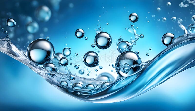 Cosmetic Essence, Liquid Water Molecules, Molecules Inside Liquid ...
