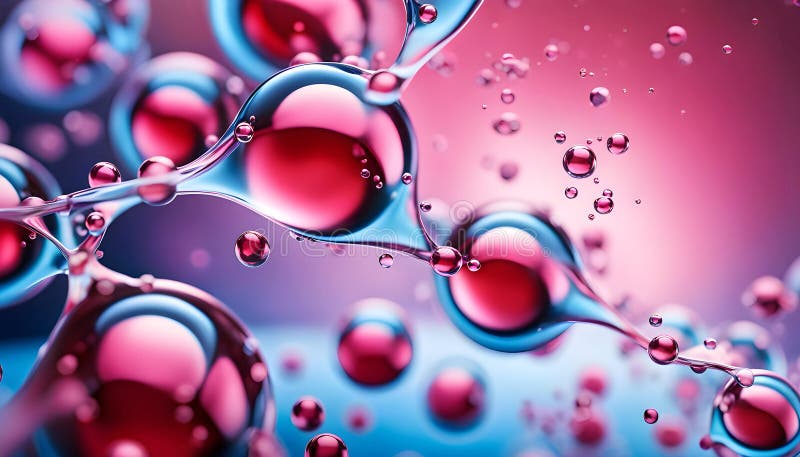 Cosmetic Essence, Liquid Water Molecules, Molecules Inside Liquid ...