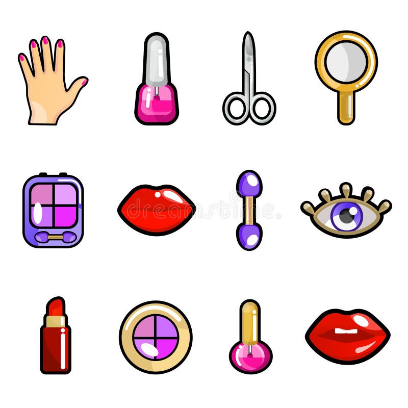 Cosmetic icon set stock vector. Illustration of gloss - 15660022