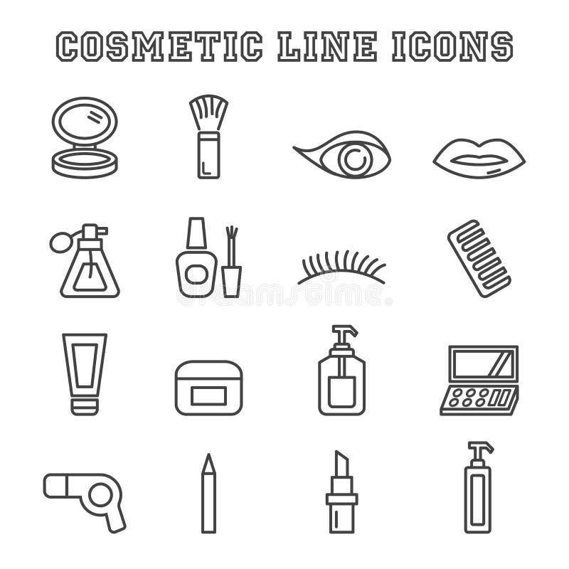 Cosmetic line icons stock vector. Illustration of lipstick - 63778918