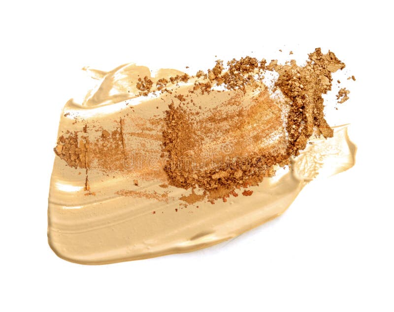 Cosmetic Make Up Beige Colors and Make Up Powder. Stock Photo - Image ...