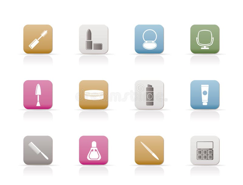 Cosmetic and make up icons stock vector. Illustration of cream - 12781640