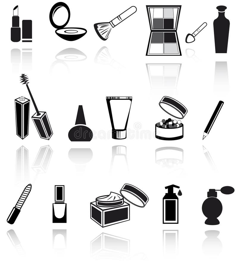 Cosmetic, make up icons stock vector. Illustration of comb - 28536375