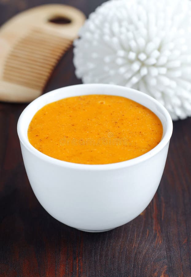 Yellow Cosmetic Mask (scrub) in a Bowl Stock Photo - Image of care ...