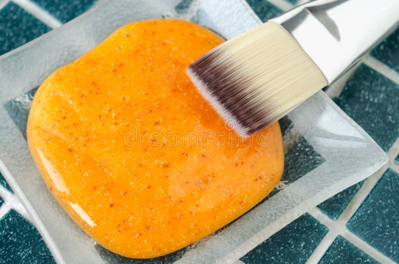 Yellow Cosmetic Mask (scrub) in a Bowl Stock Photo - Image of care ...