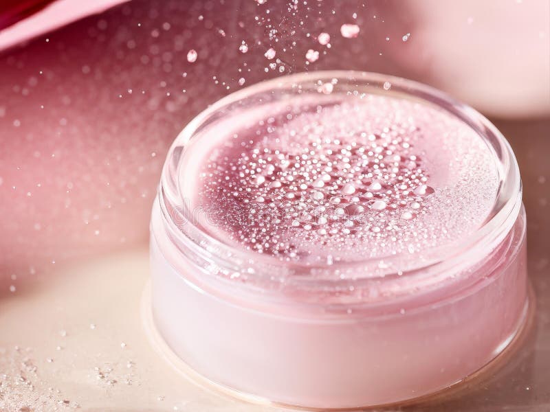 Cosmetic Moisturizer Face and Cream in Pink Background with a Sprig of ...