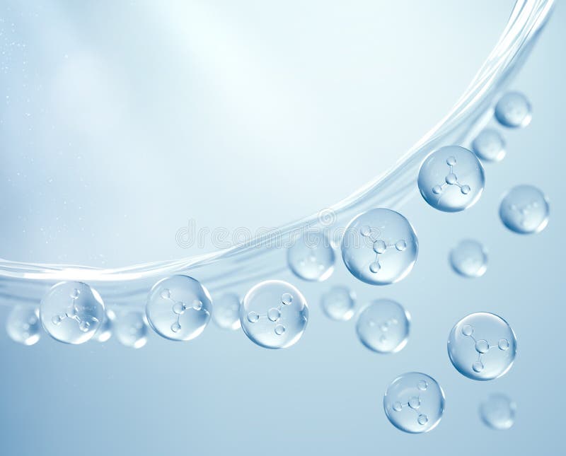 Cosmetic Moisturizer Water Molecule, Cosmetic Essence, Liquid Bubble ...