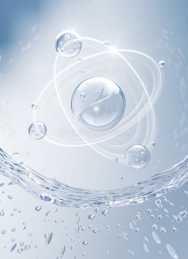 Cosmetic Moisturizer Water Molecule, Cosmetic Essence, Liquid Bubble ...