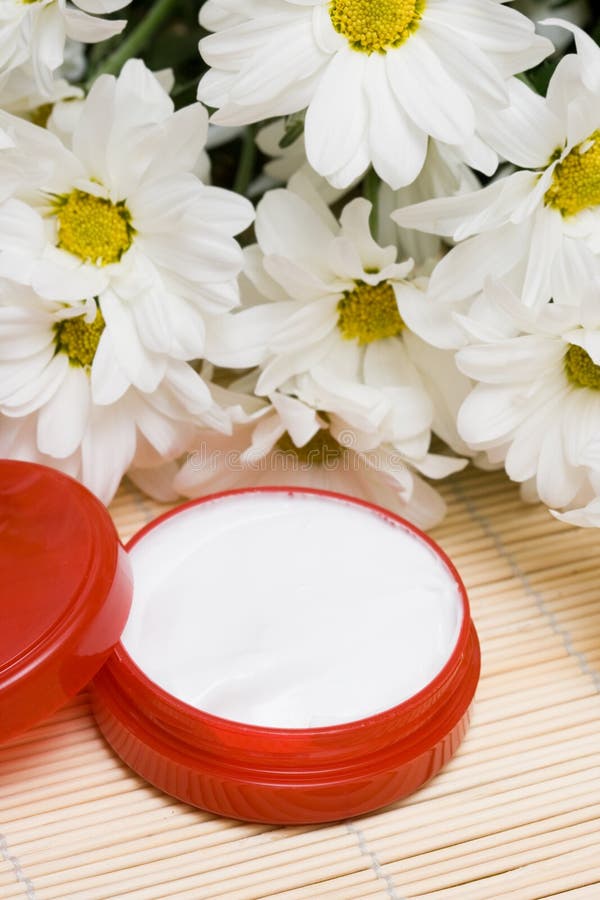 Cosmetic Cream with Flowers Stock Photo - Image of facial, hygiene: 2400900