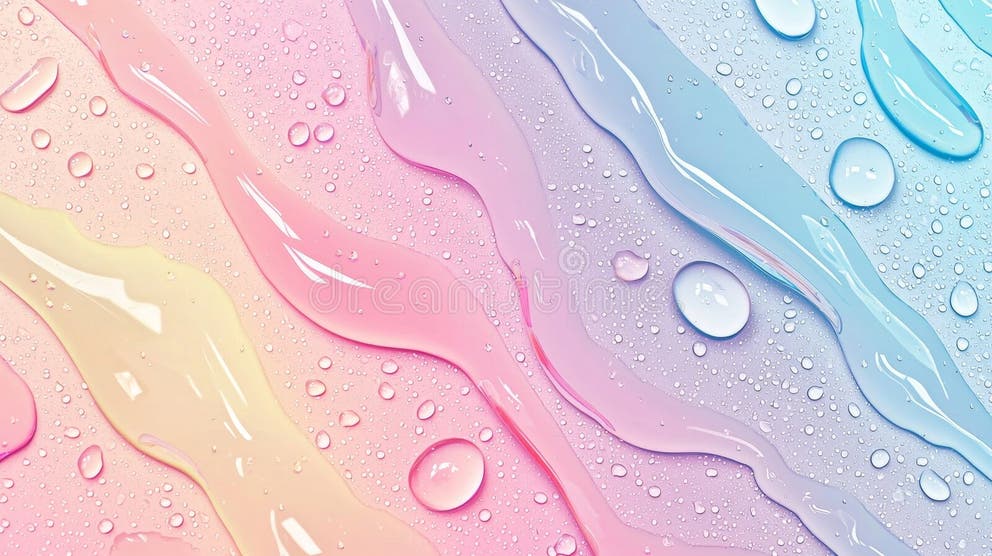 Cosmetic Moisturizing Liquid Drops and Smudges Creating a Textured ...