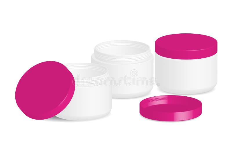 Cosmetic Packaging, Cream, Powder or Gel Jar with Cap, Stock Vector ...