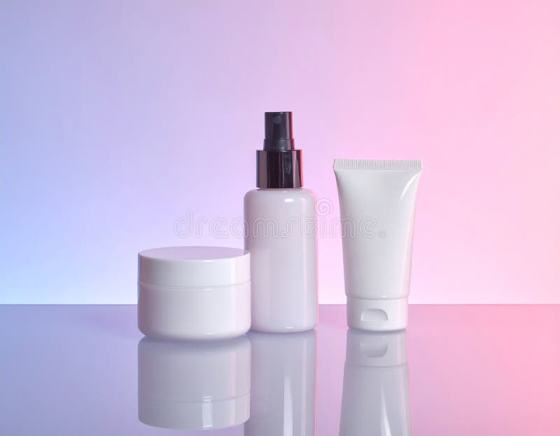 Cosmetic Packaging on Gradient Background Stock Photo - Image of trendy ...