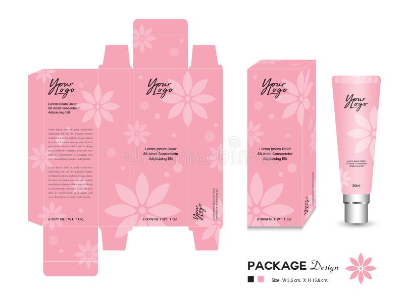 Cosmetic Packaging Template Vector Illustration. Cream Layout Stock ...