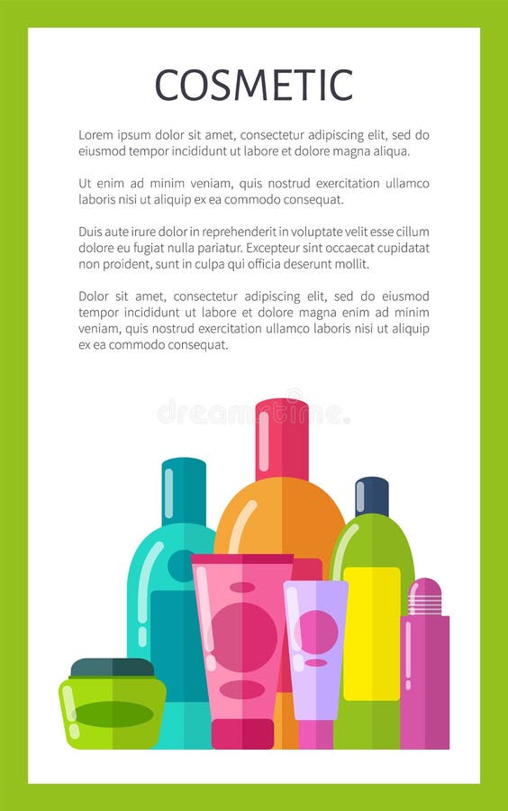 Cosmetic Poster and Text, Vector Illustration Stock Vector ...