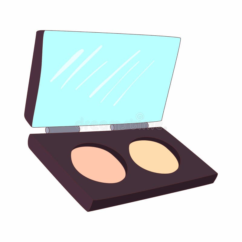 Cosmetic Powder in a Box Icon, Cartoon Style Stock Vector ...