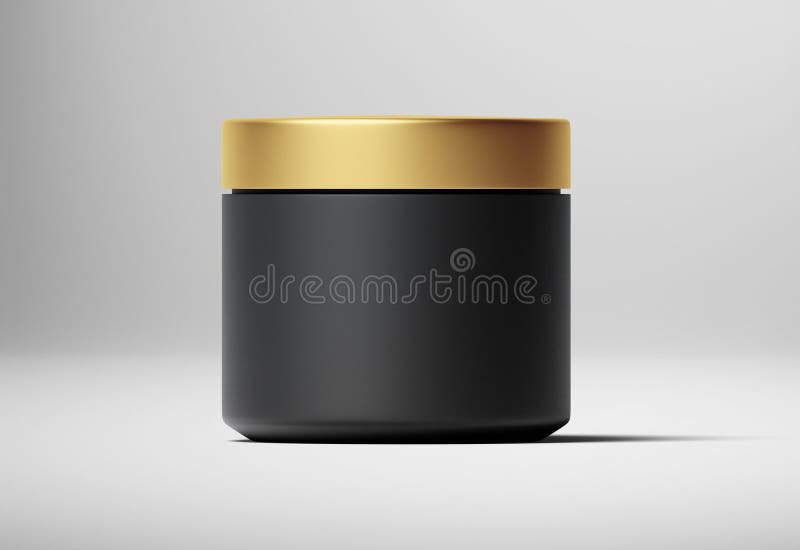 Cosmetic Premium Packaging Jar Container with Golden Cap Isolated 3d ...