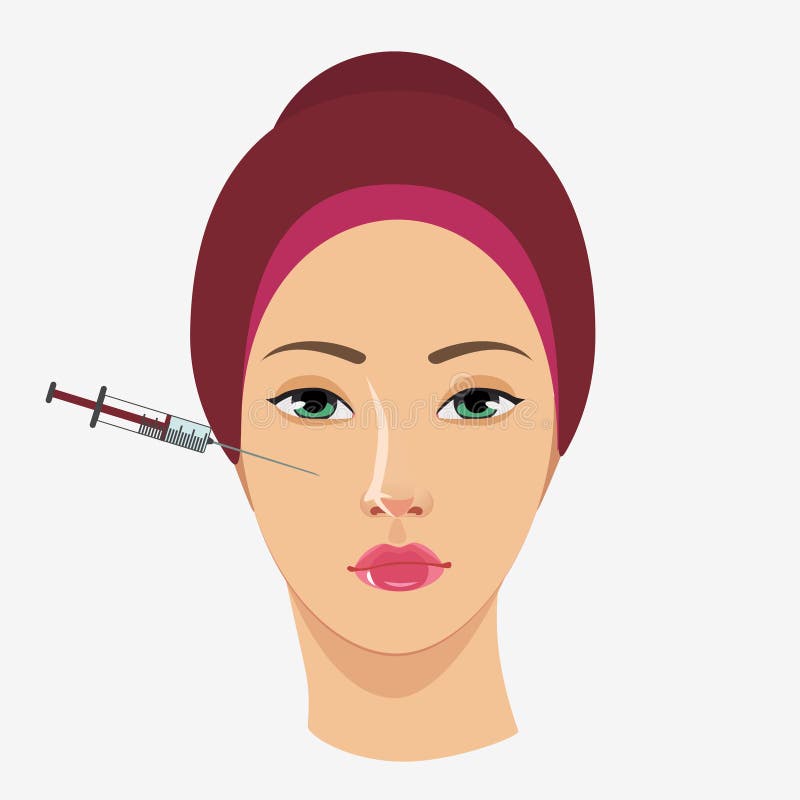 Cosmetic Procedure of Botox Injection Stock Illustration - Illustration ...