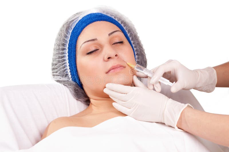 Cosmetic Procedure Botox Injections Stock Image - Image of hand ...