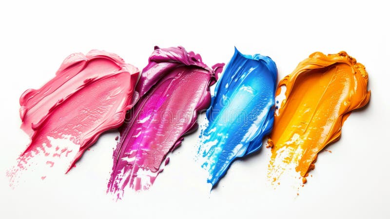 Cosmetic Product Color Smears Isolated on White Background, AI Created ...