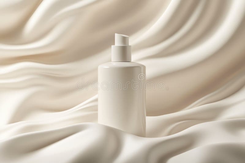 Cosmetic Product Display on Cream Swirl Texture, Stock Illustration ...