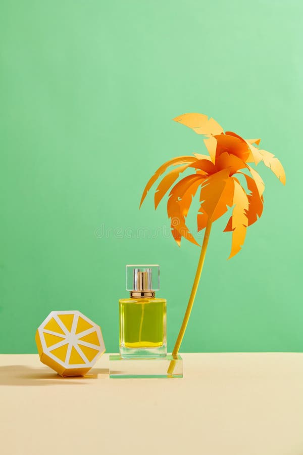 Cosmetic Product Display with Creative Paper Craft Concept Stock Image ...